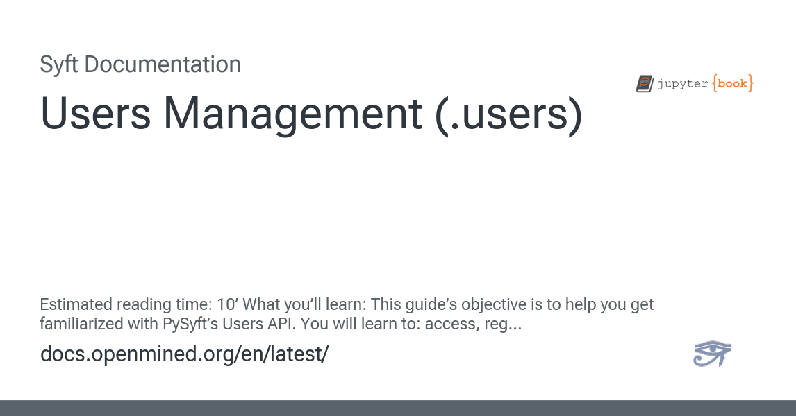 Users Management (.users) — Syft Documentation Release 2024.10 documentation